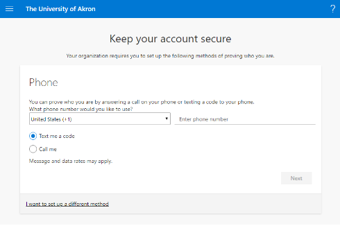 MFA SMS : The University of Akron, Ohio