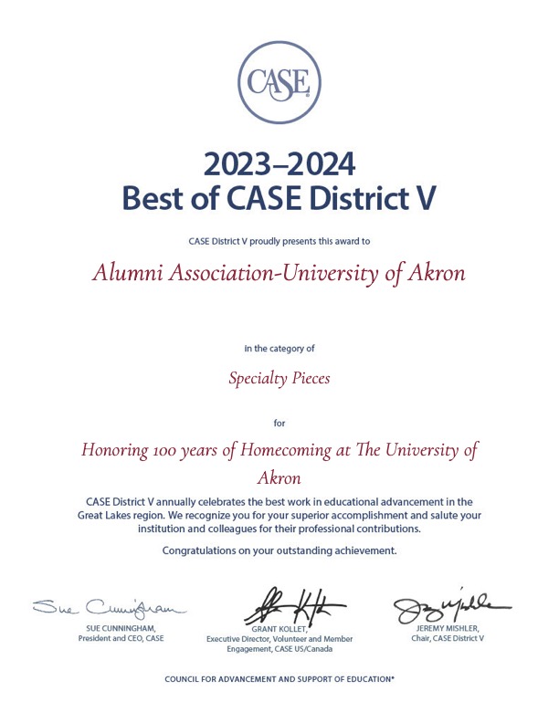 University of Akron Alumni Association wins 2024 Best of District V ...