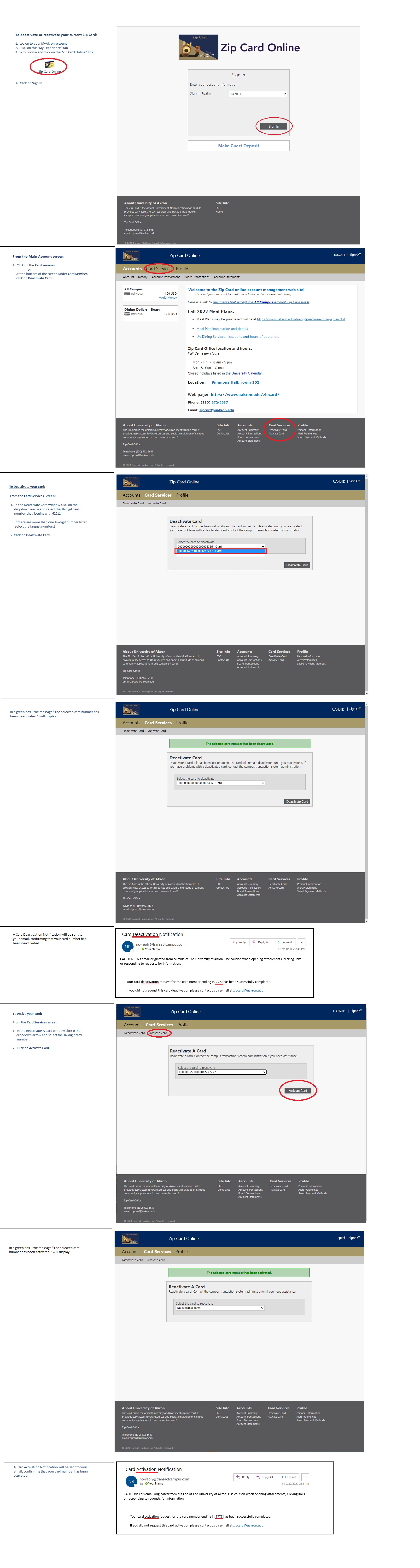 Zip Card Office : The University of Akron, Ohio